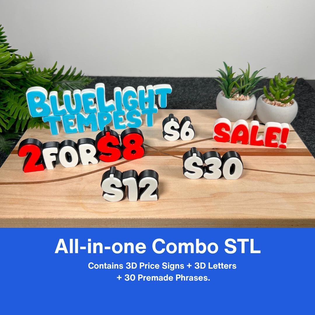 3D Letters & Price Signs Combo Package, Market Display Set - Digital ...