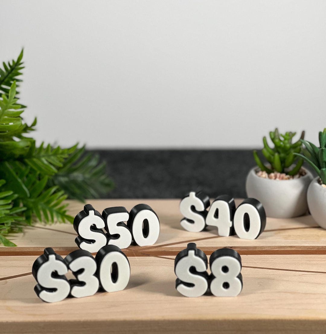 3D Printed Market Price Signs, Vendor Display - Etsy