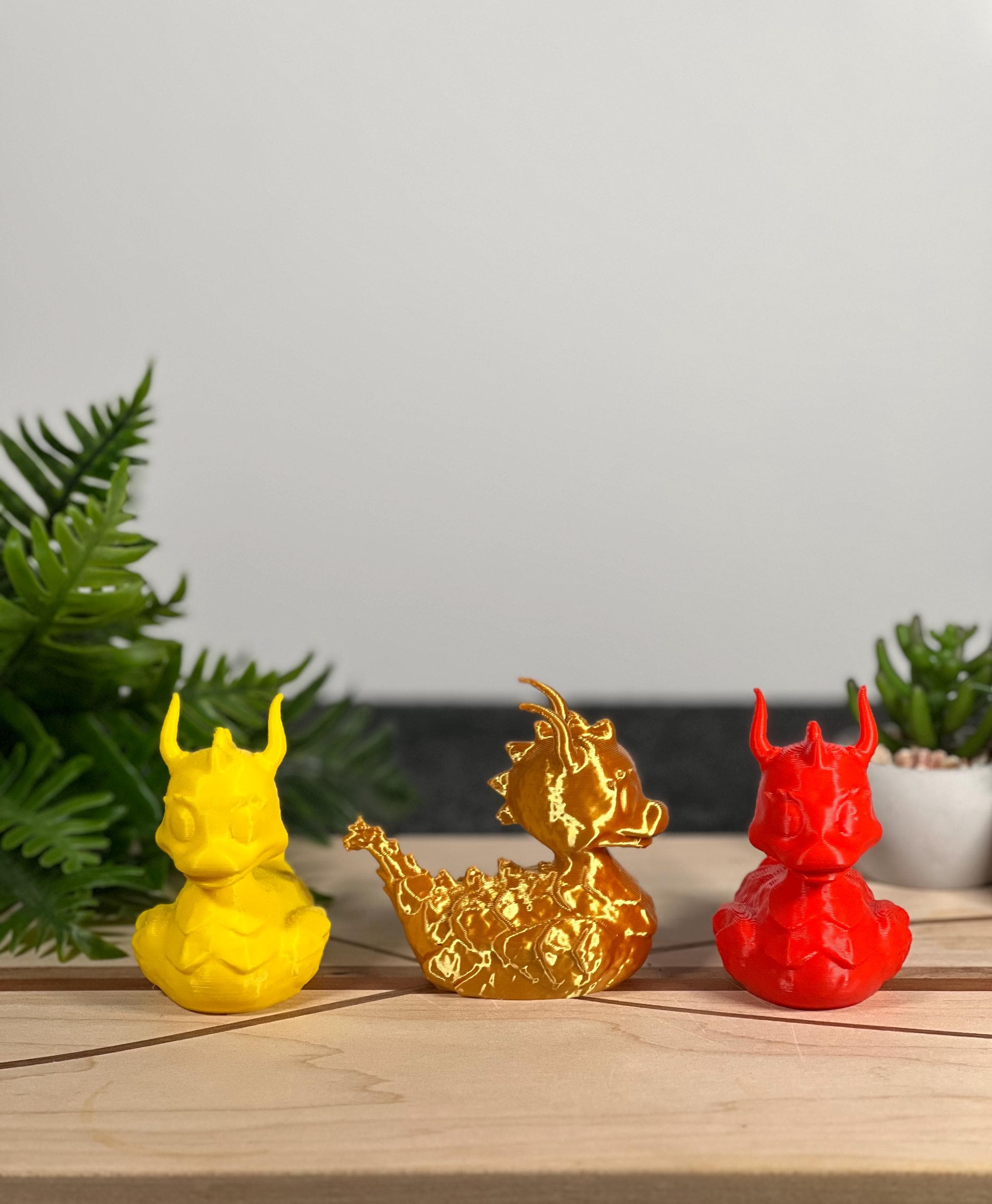 Dragon Duck Figure, 3d Printed Animal, Rubber Duck Toy, Dragon Ducky ...