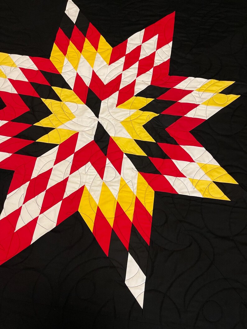 Handmade Native American Lakota Inspired Scrappy Traditional Star Quilt ...