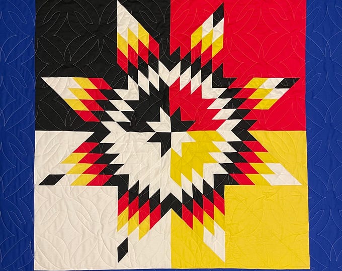 Native American Inspired Traditional Star Quilt (58 1/2in X 63in ...