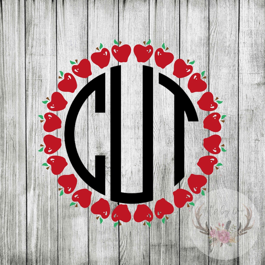 APPLES MONOGRAM W/ Whole Alphabet Font Digital Download - Etsy