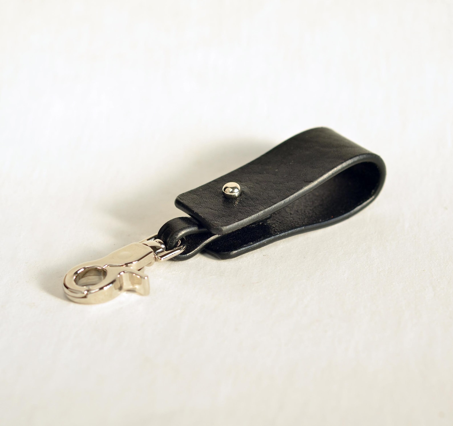 Belt Loop Keychain, Black Leather Key Fob With Swivel Clip, Belt Holder ...