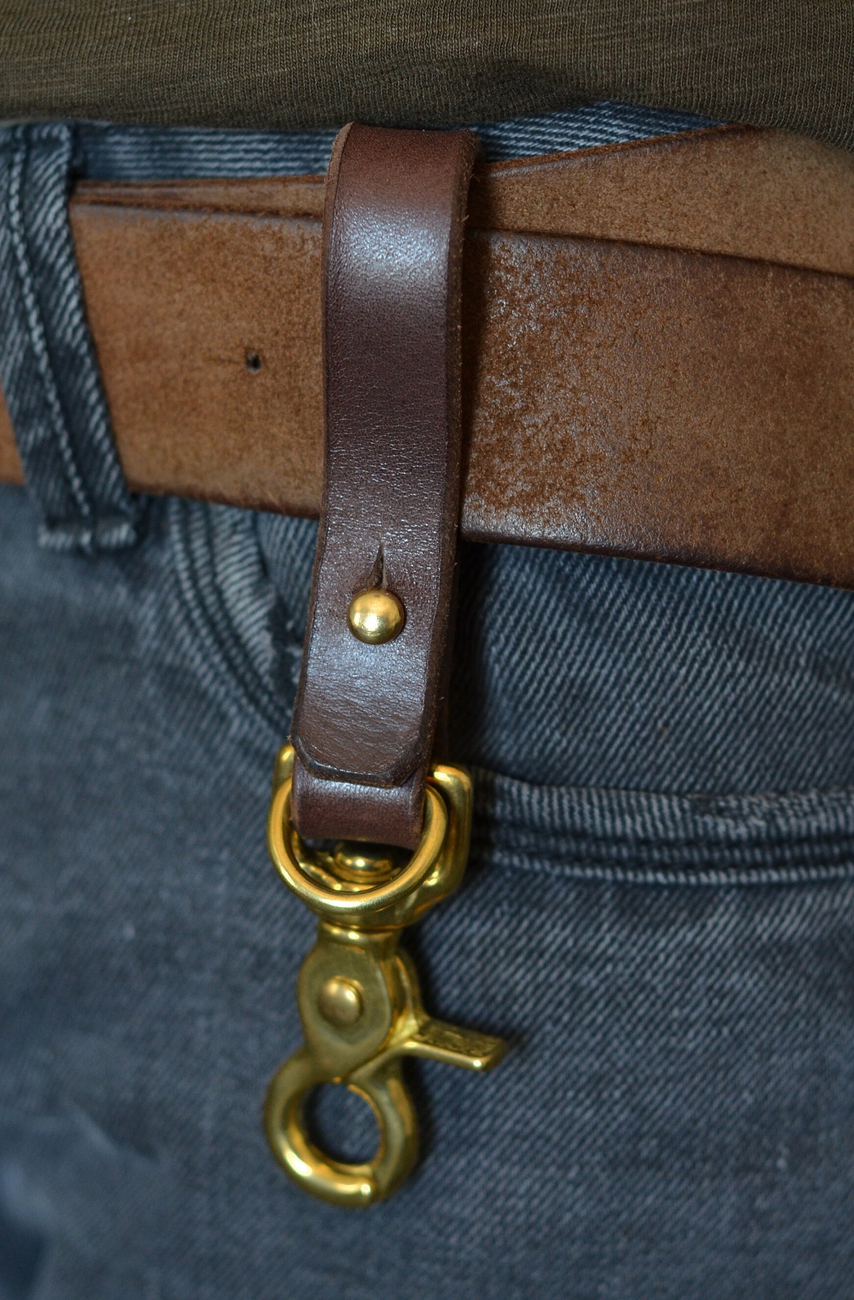 Leather Belt Loop Keychain | Belt Holder Snap Hook for Keys and Gloves ...
