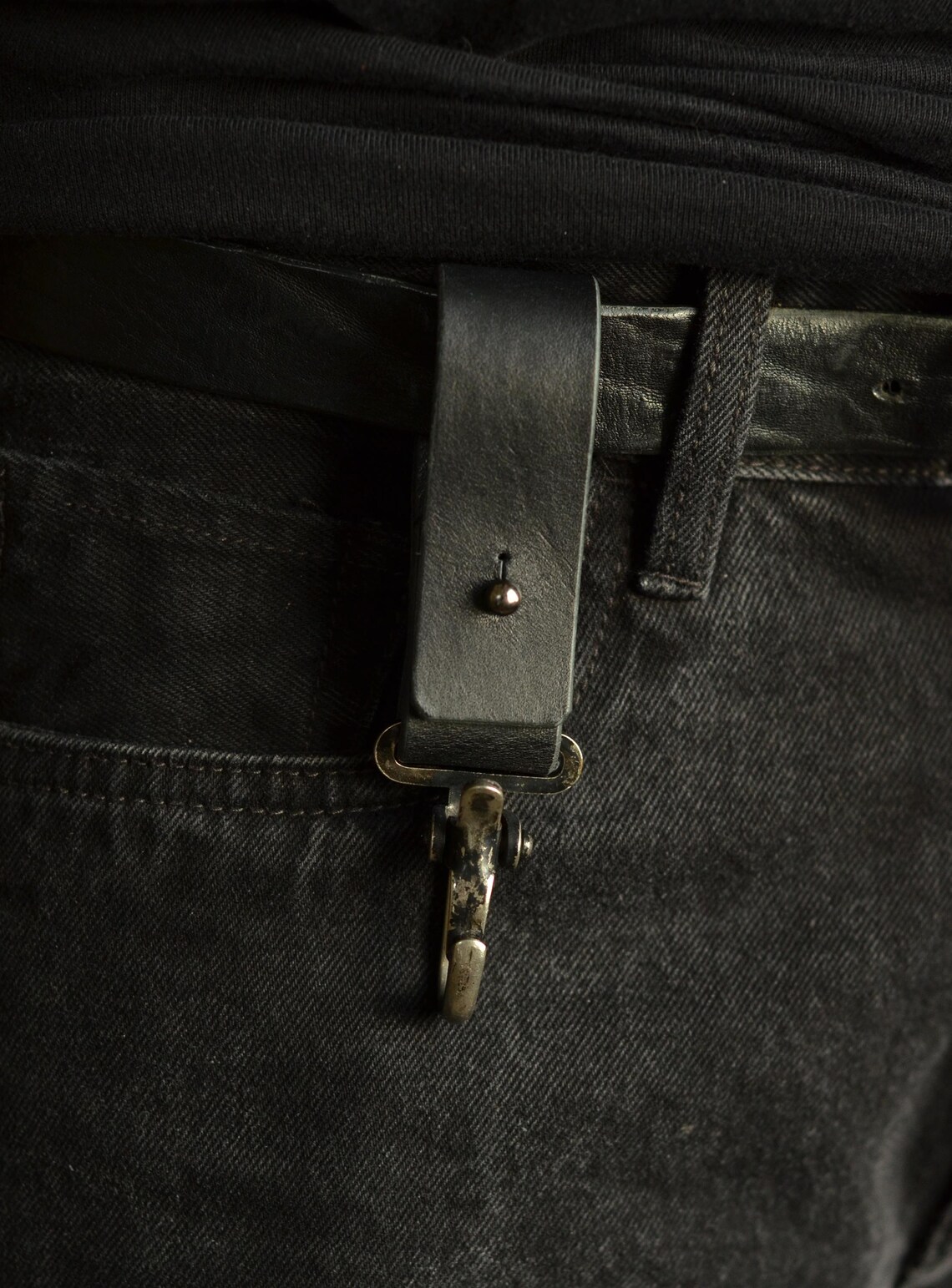 Leather Keychain Snap Clip, Belt Loop Keychain, Leather Key Holder, Key ...