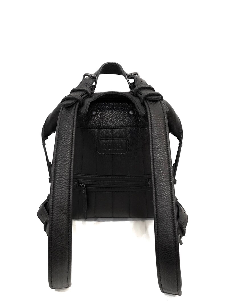 Black Leather Backpack Women Unisex Backpack Mens Backpack | Etsy