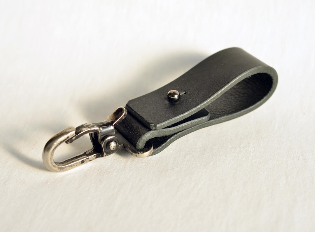 Leather Keychain Snap Clip, Belt Loop Keychain, Leather Key Holder, Key ...