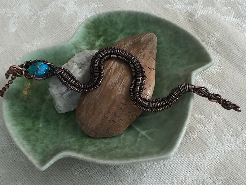 Copper Wire Weave Snake Necklace -- Snake Necklace -- Wire Work ...