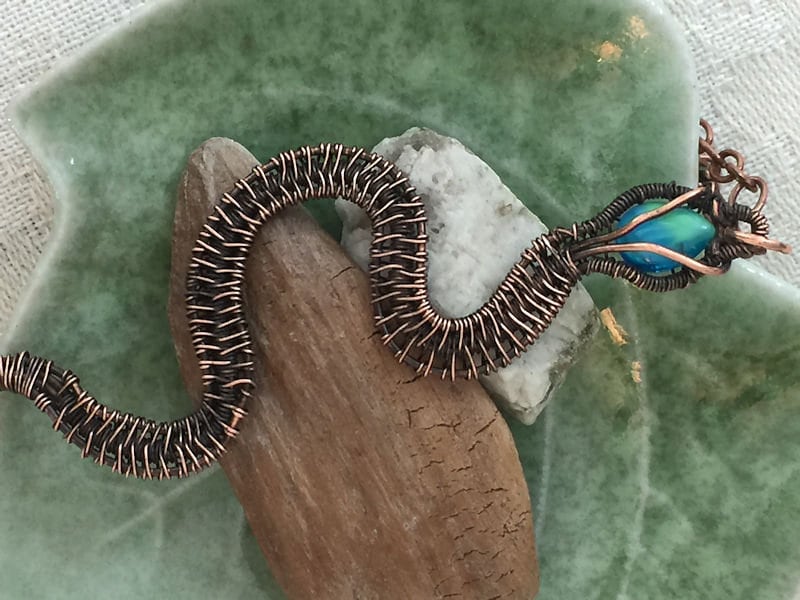 Copper Wire Weave Snake Necklace -- Snake Necklace -- Wire Work ...