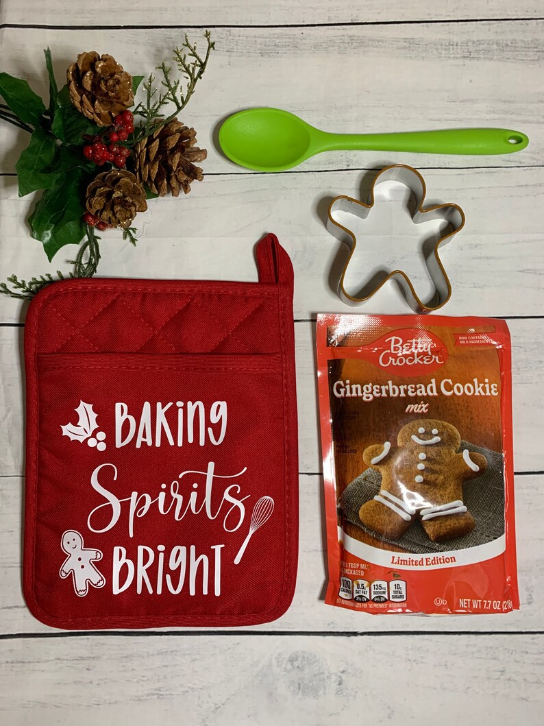 Baking Spirits Bright Red Pot Holder Christmas Pot Holder - Etsy