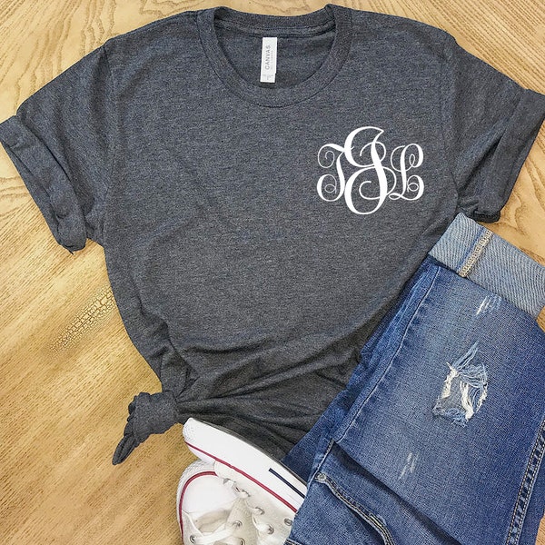 Monogram Tshirts - Etsy