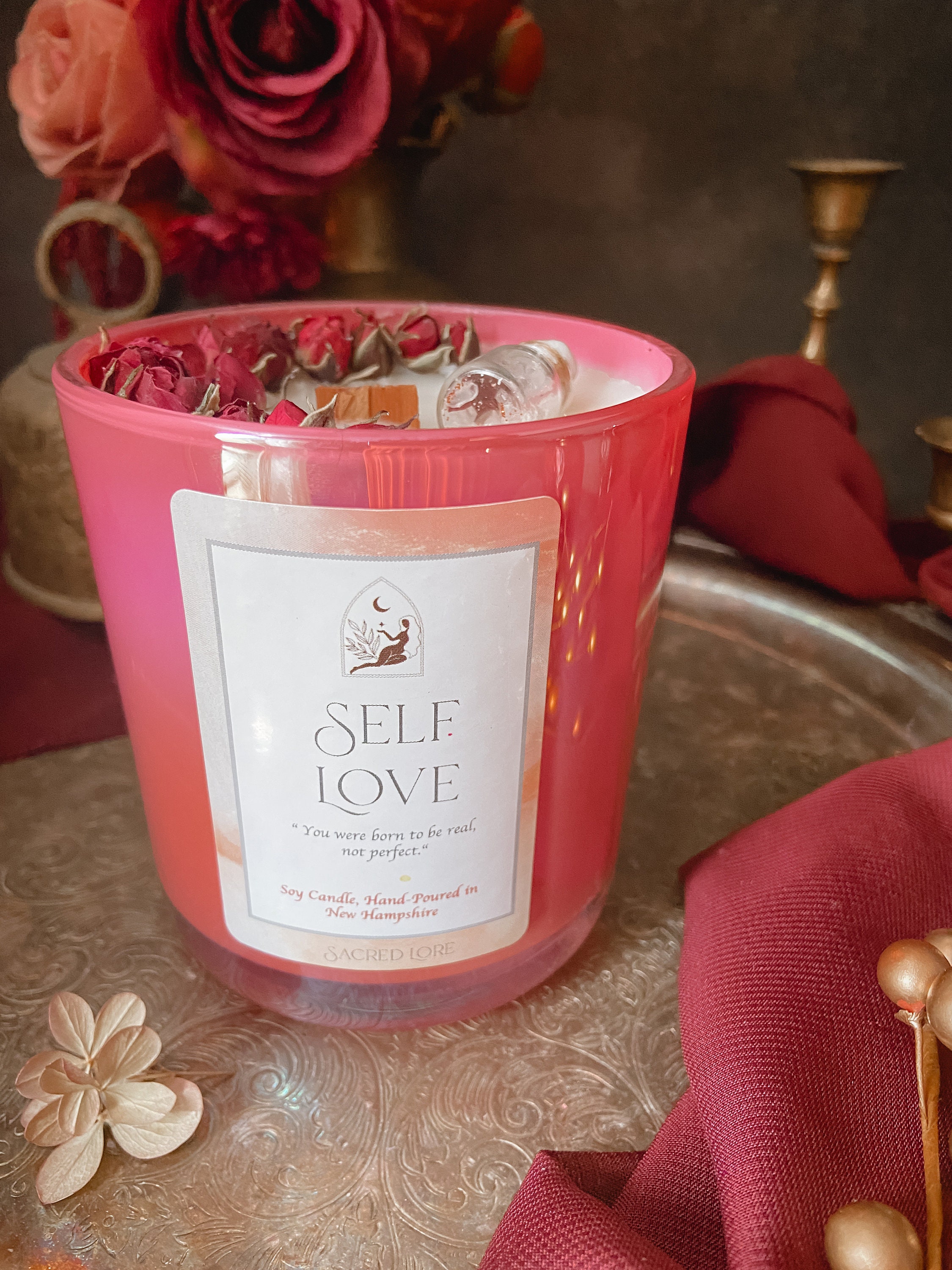 Self Love Candle, Crystal Candle, Luxury Candle, Self Love Ritual ...