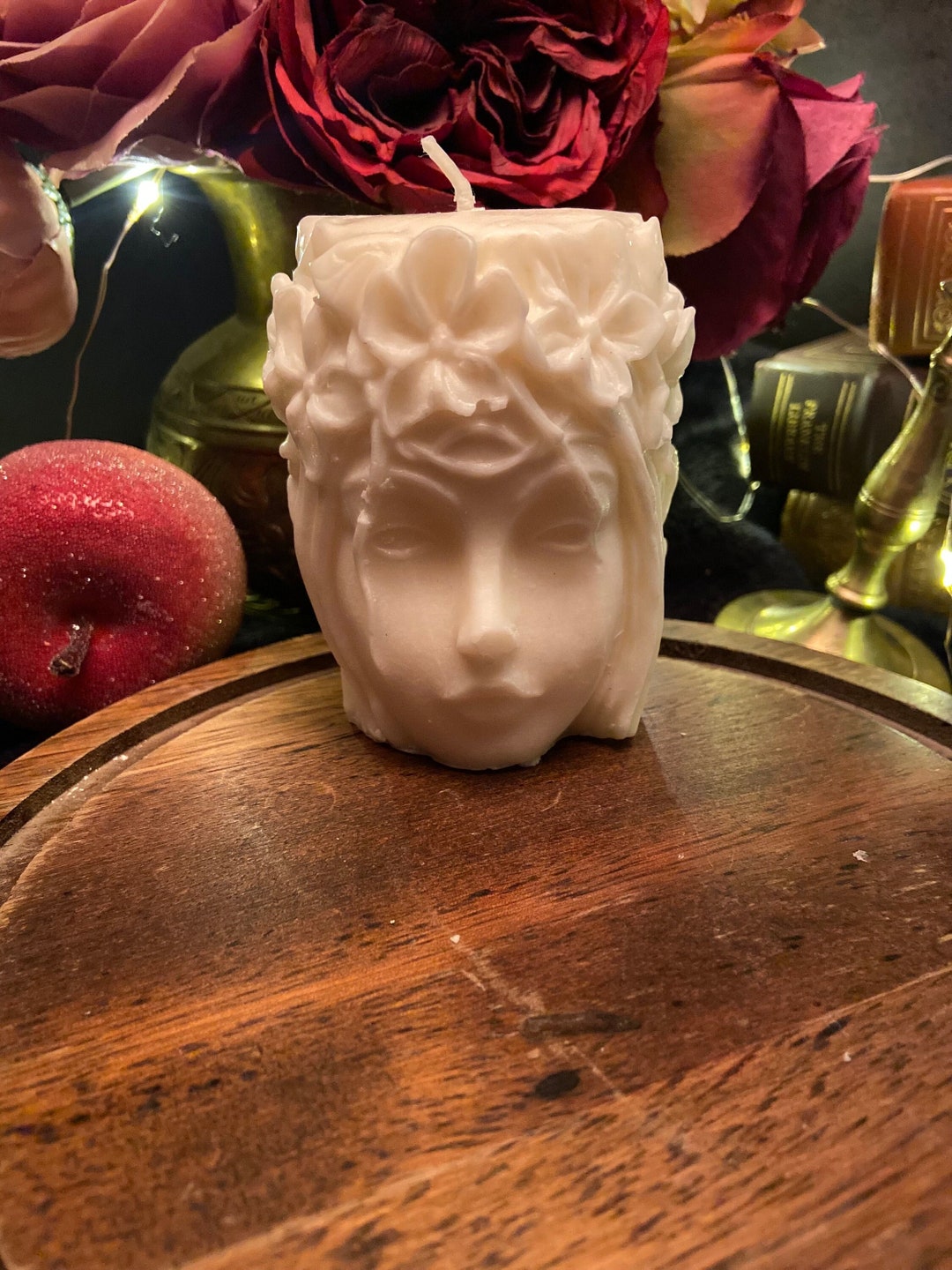Goddess Candle, Earth Goddess Candle, Gaia Candle, Flower Crown Girl ...
