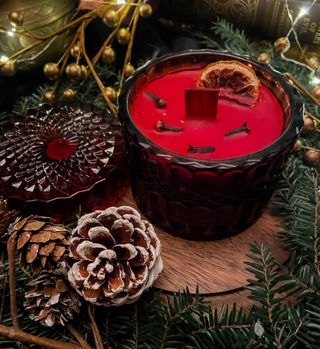 Yule Candle, Luxury Candle, Crystal Magic, Ritual Candle, Wassail ...