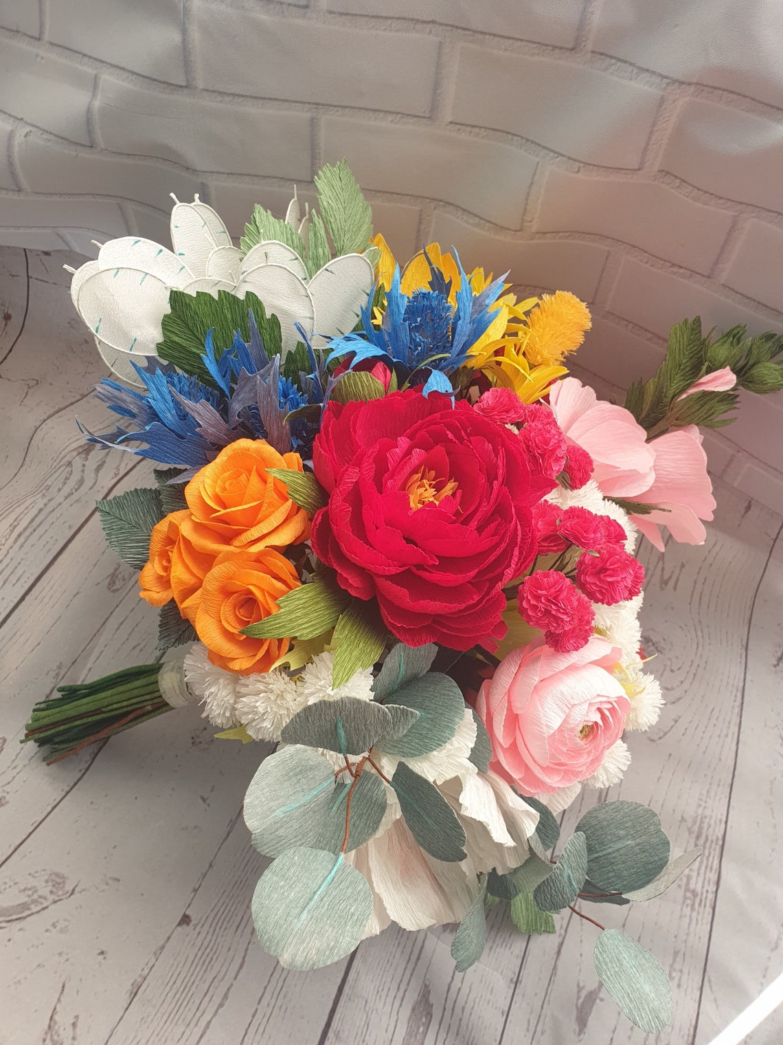 Wedding Bouquet High Quality Crepe Paper Flowers Choose How Many Do You ...
