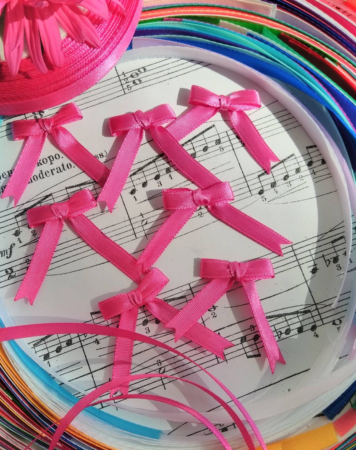 Pretied Ribbon Bow50/100/150/200 Pink Satin Ribbon Bows - Etsy