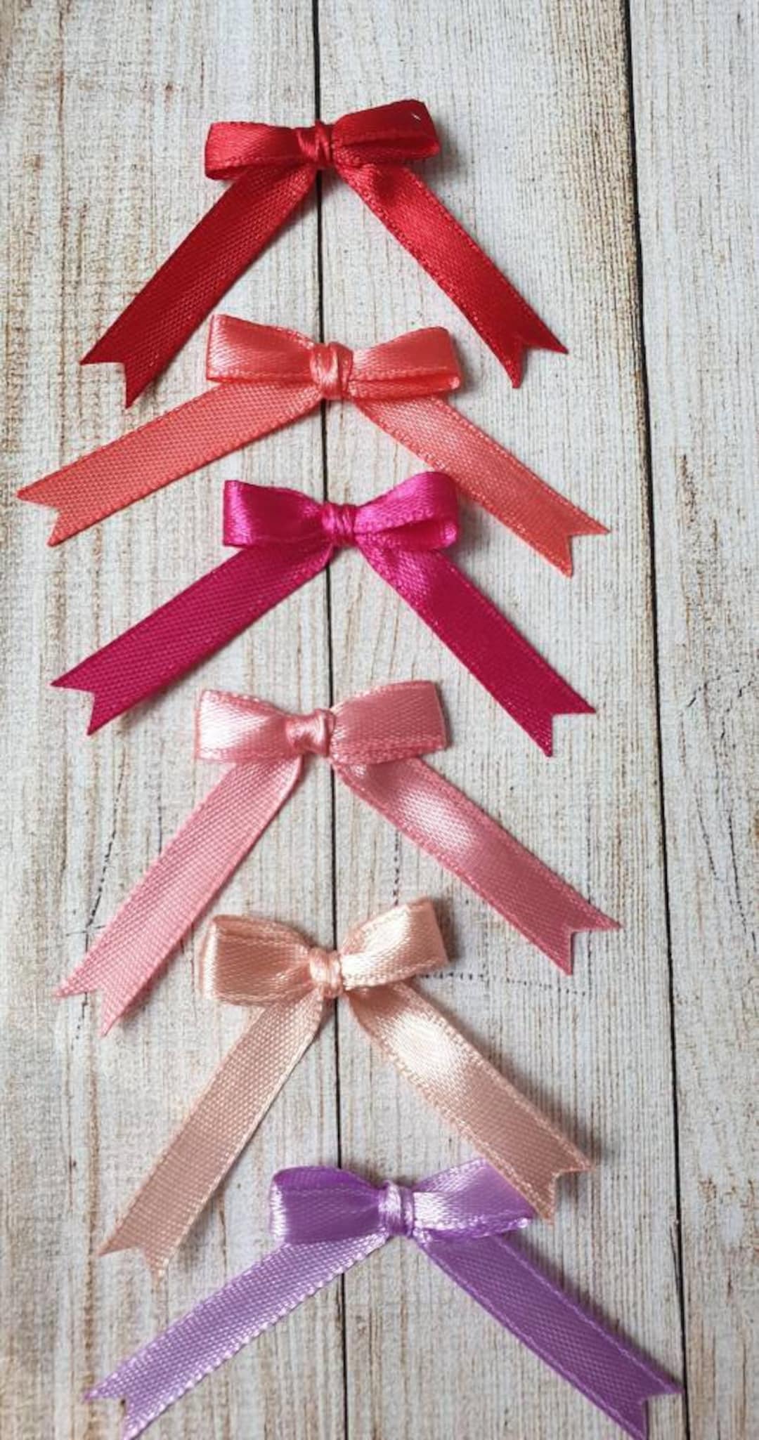 Pretied Ribbon Bow50/100/150/200 Pink Satin Ribbon Bows Applique Fabric ...