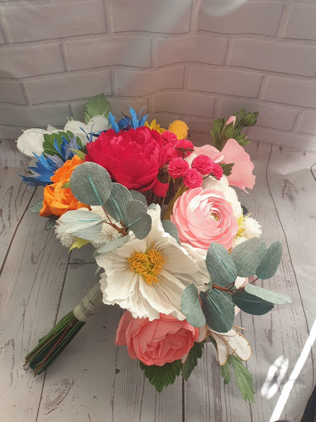 Wedding Bouquet High Quality Crepe Paper Flowers Choose How Many Do You ...