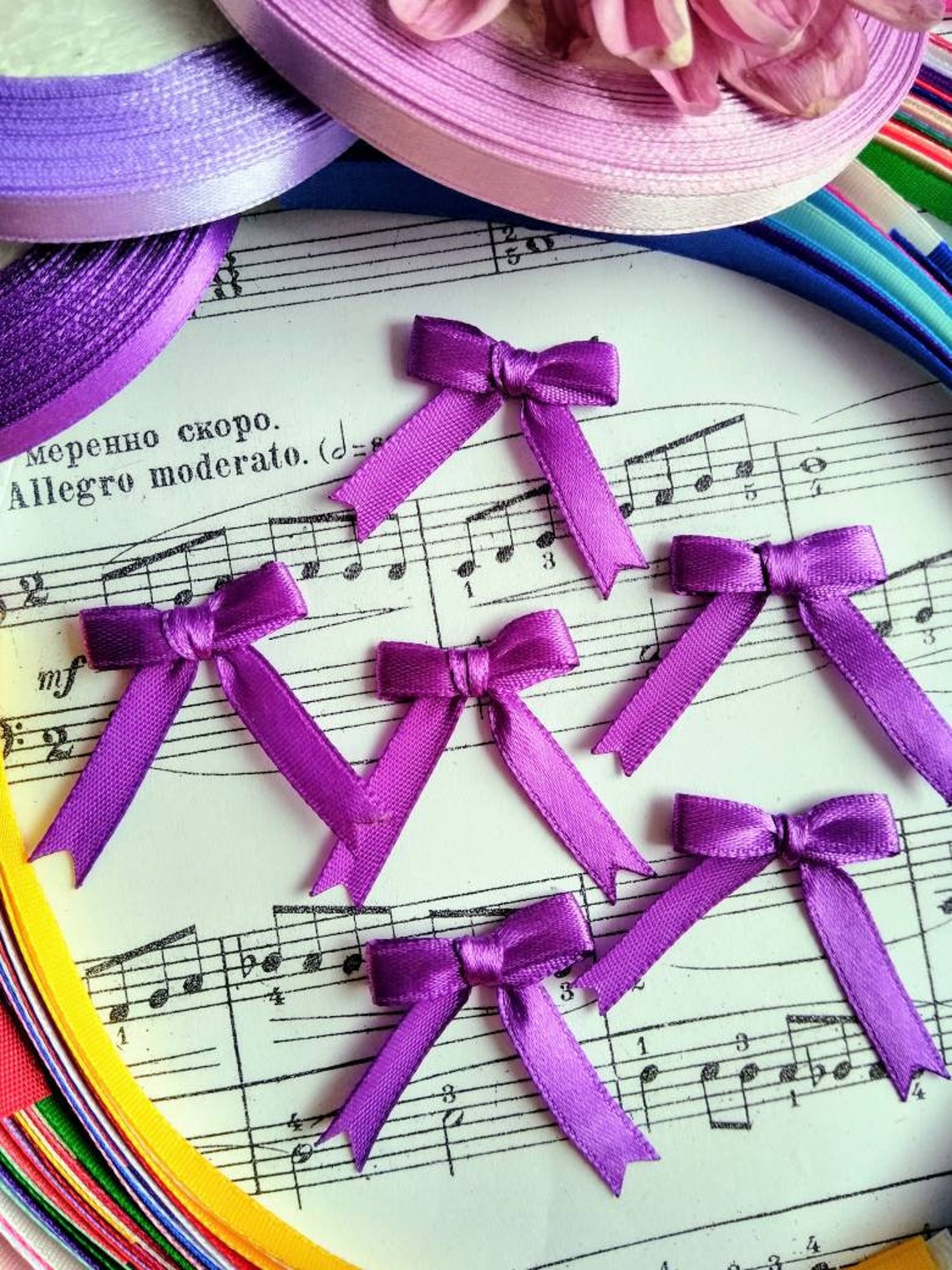 Pretied Ribbon Bow50/100/150/200 Pink Satin Ribbon Bows - Etsy