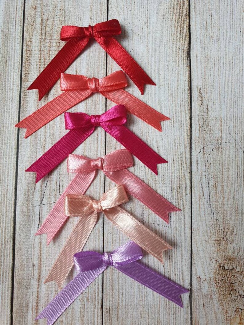 Pretied Ribbon Bow50/100/150/200 Pink Satin Ribbon Bows - Etsy