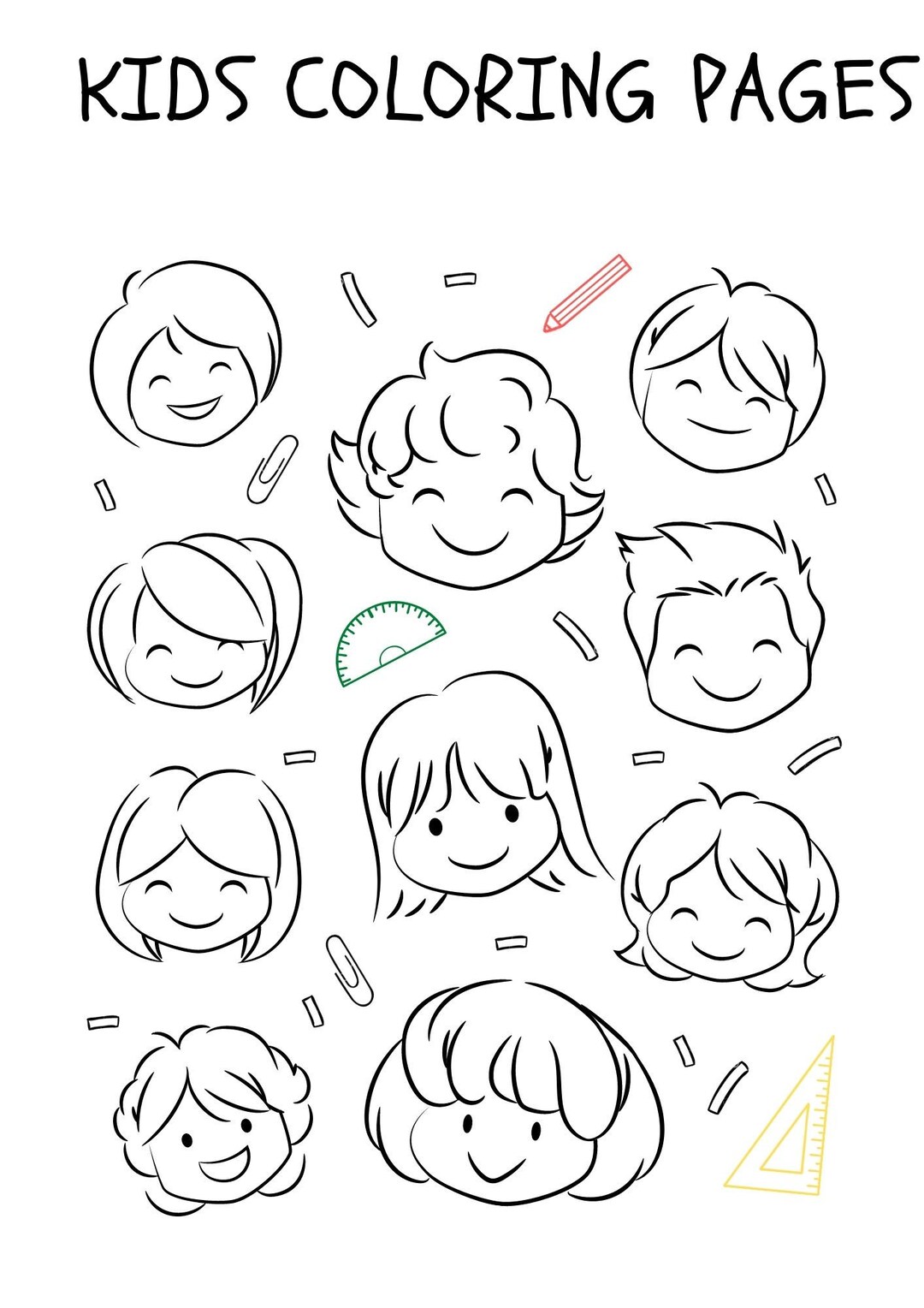 Kids Coloring Pages (10) - Etsy