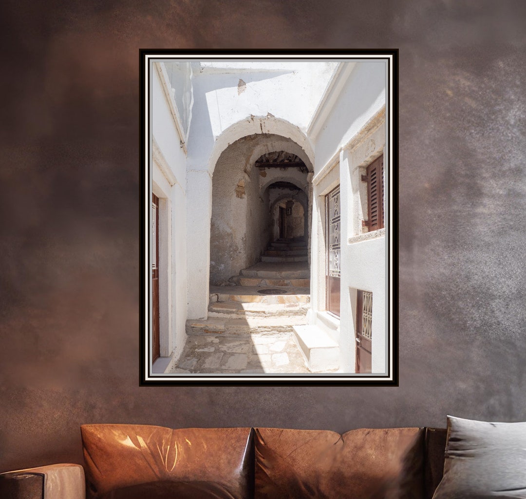 Passageway on Greek Island Art Print on Artist-grade Premium Canvas ...