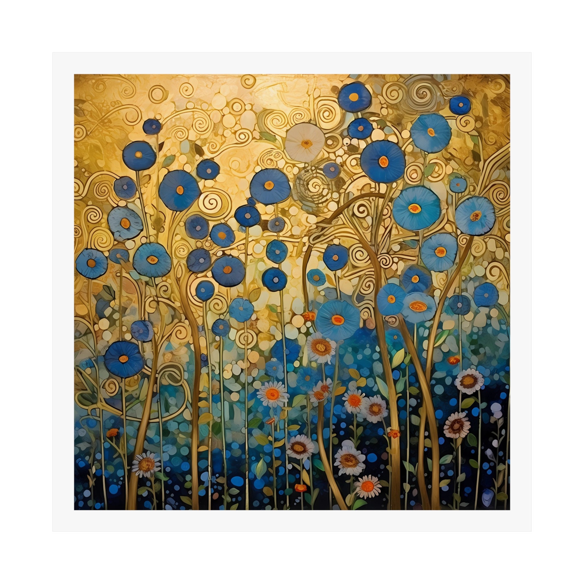 Gustav Klimt Floral Study in Gold Print on Museum-grade Art Paper ...