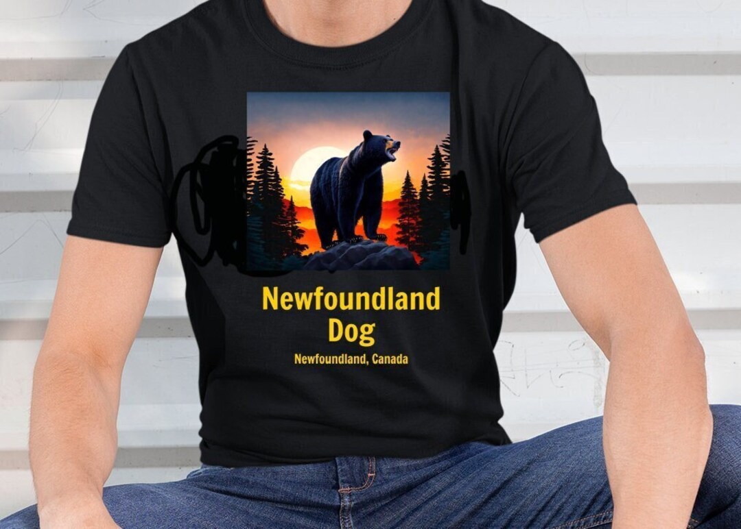Newfoundland Dog Black Bear Tee Shirt Funny Tee Newfoundland Canada ...