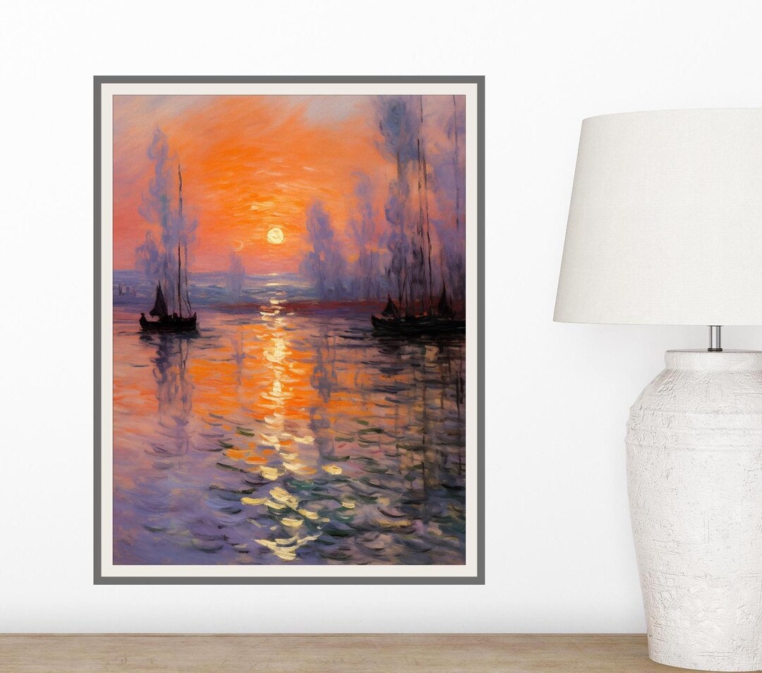 Tuscany Sunset Impressionist Print on Museum=grade Archival Paper Ready ...