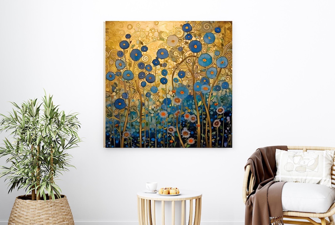 Floral Study in Gold Giclee Print Inspired by Gustav Klimt on Museum ...