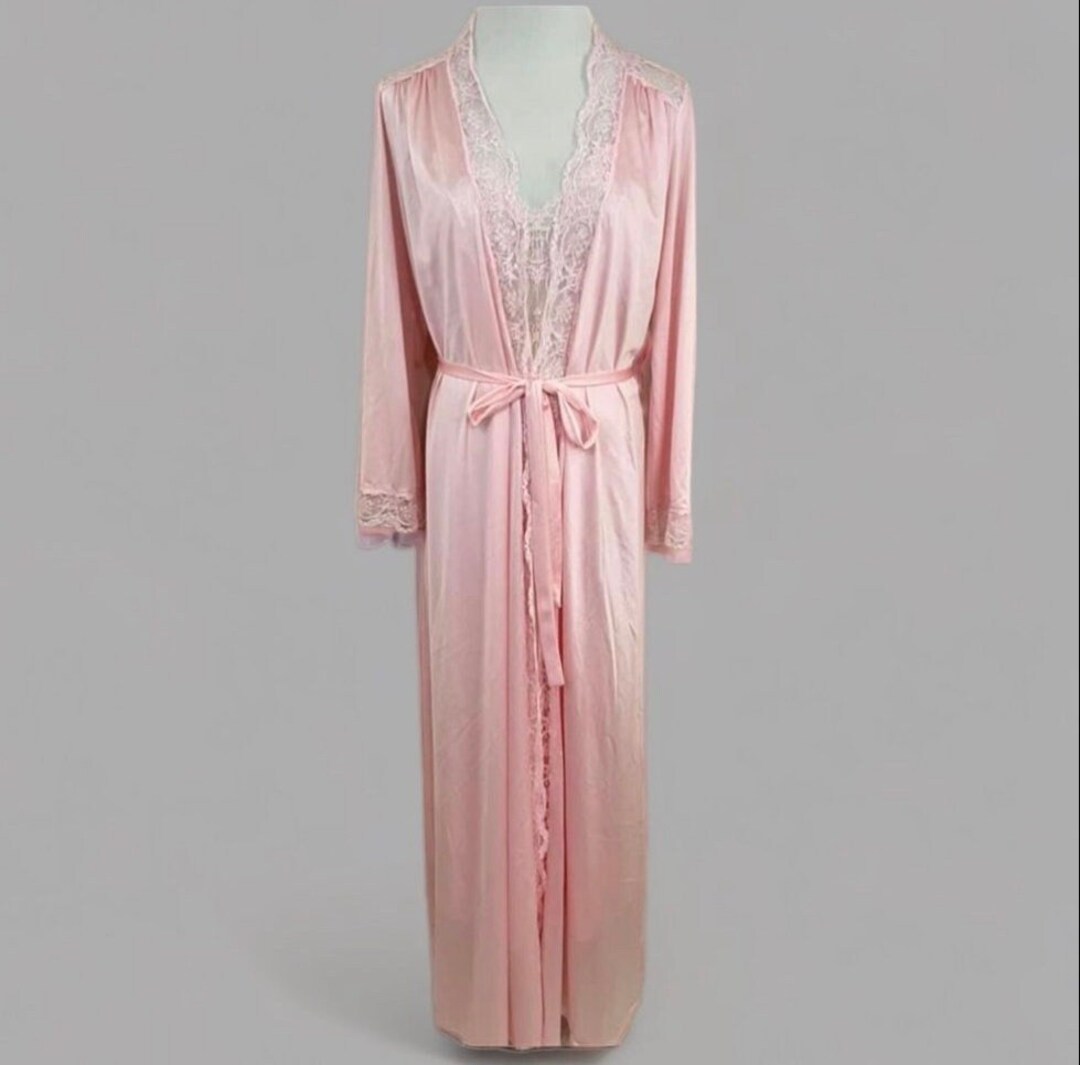 Vintage Olgapeignoir Robe and Gown Nylon Lace Pink S - Etsy