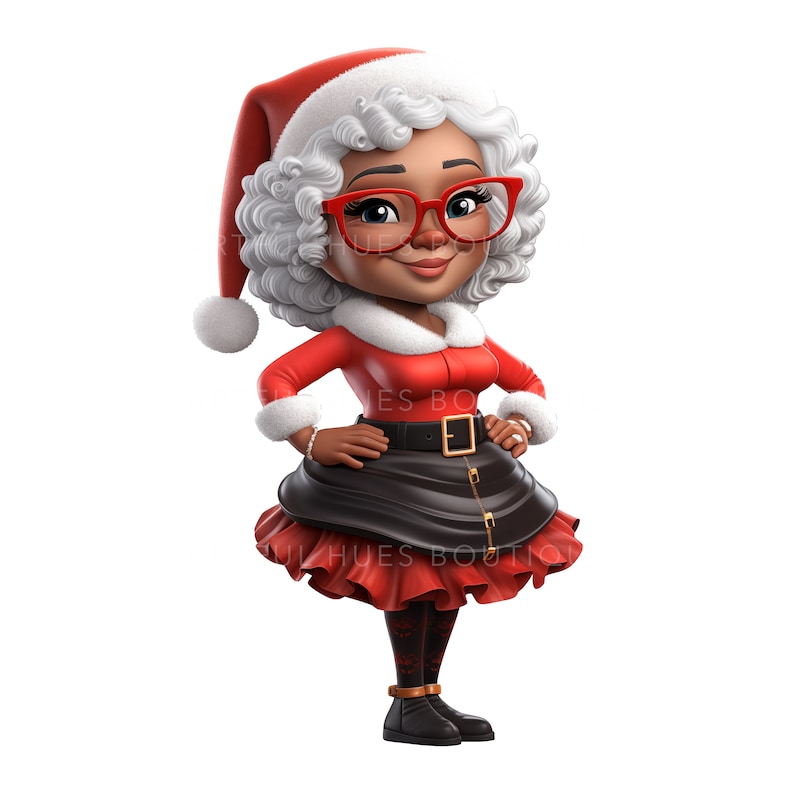 Black Mrs. Claus Png, Christmas Sublimation, African American Mrs ...