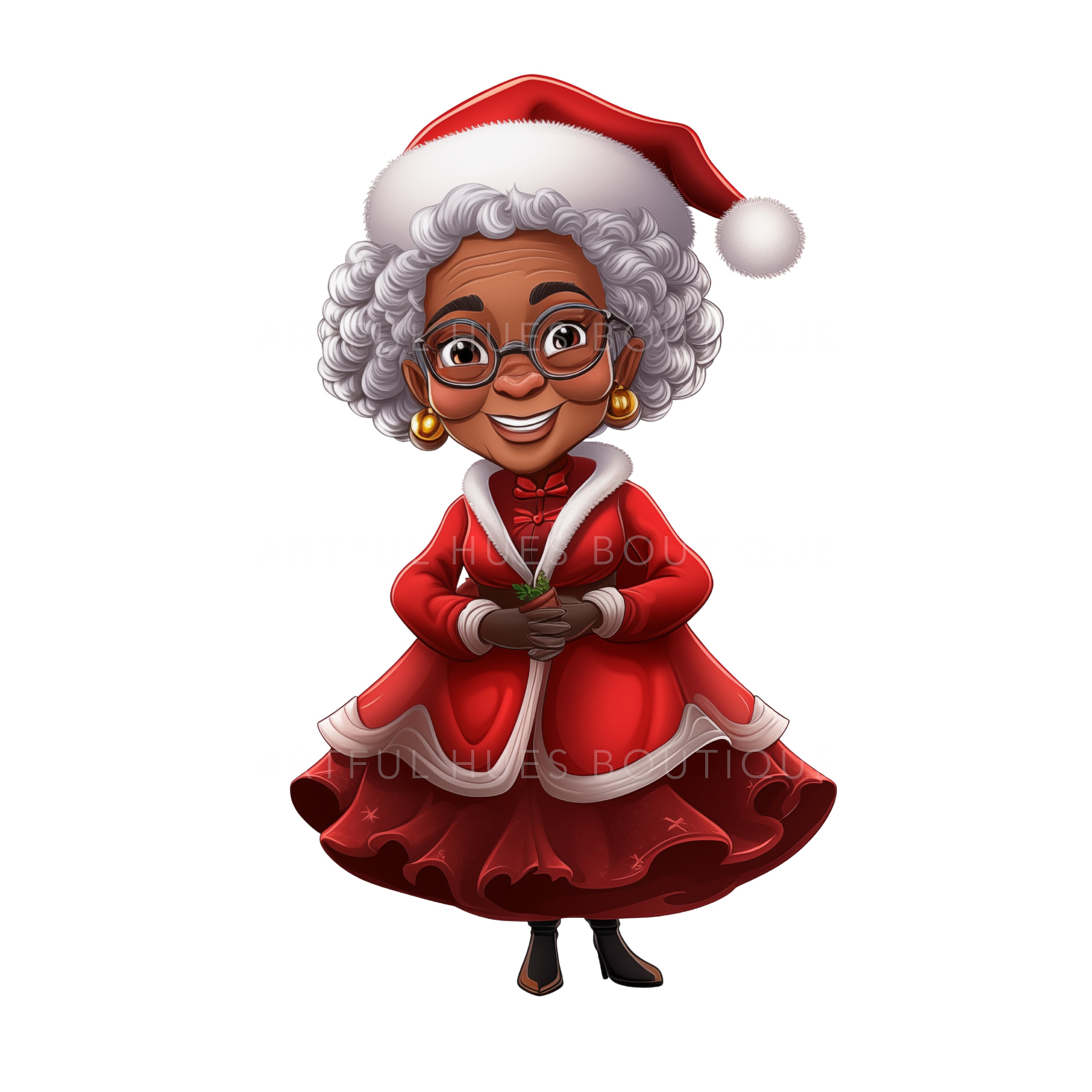 Black Mrs. Claus Png, Sublimation, African American Mrs. Claus, Melanin ...
