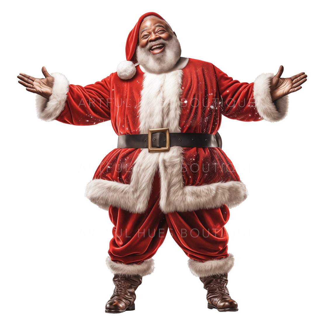 Black Santa Png, Christmas Sublimation, African American Mr. Claus ...