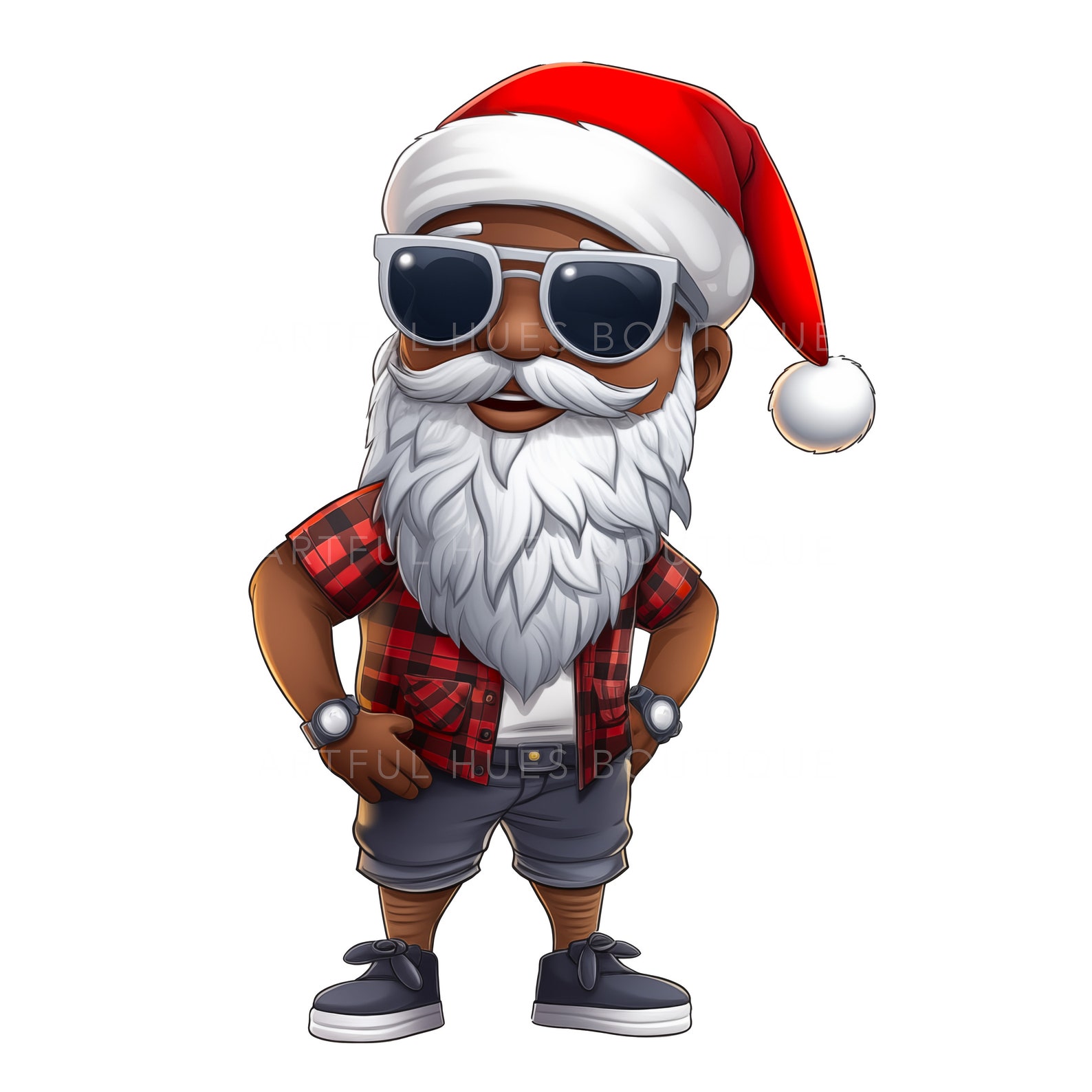 Black Santa Png, Christmas Sublimation, African American Mr. Claus ...