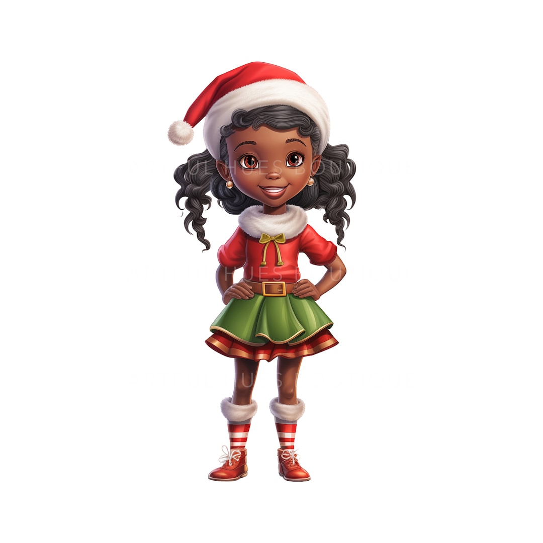 African American Elf Christmas Sublimation Design (PNG) - Etsy