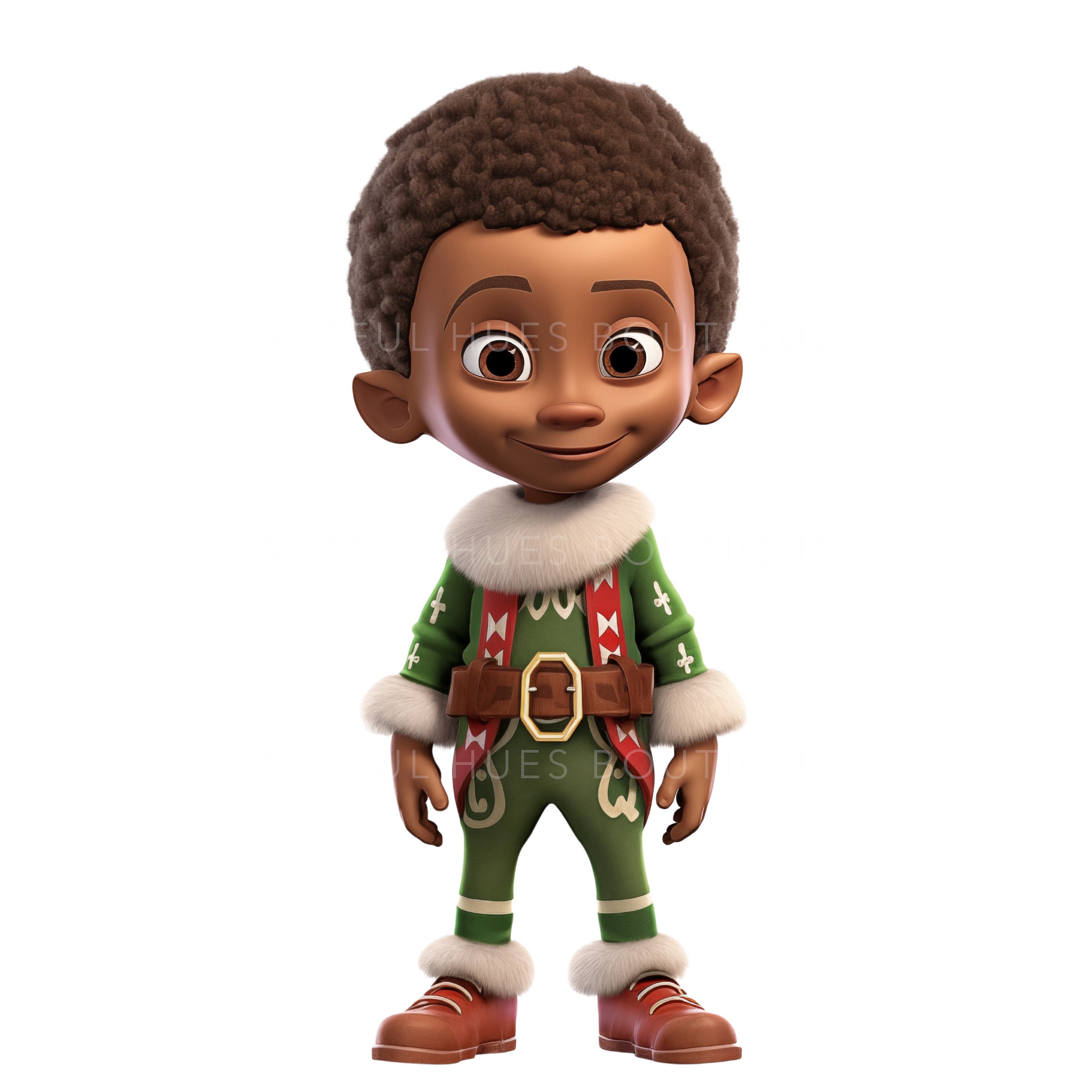 African American Elf Png, Christmas Sublimation, Melanin, Transparent ...