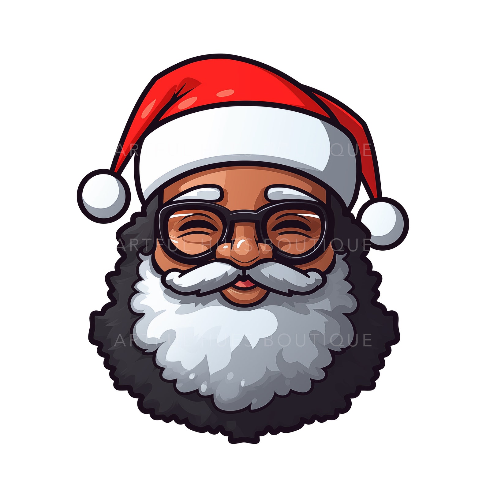 Black Santa Png, Christmas Sublimation, African American Mr. Claus ...