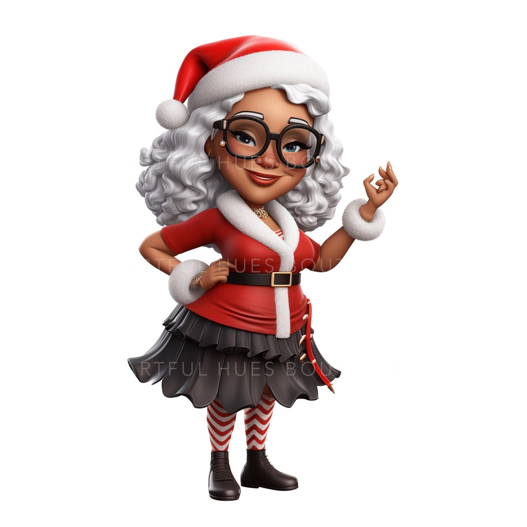 African American Mrs. Claus PNG: Christmas Sublimation Design - Etsy