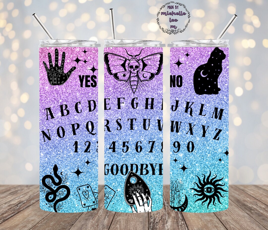 Spirit Talking Board Glitter Mystical Gothic Planchette 20oz. Skinny ...