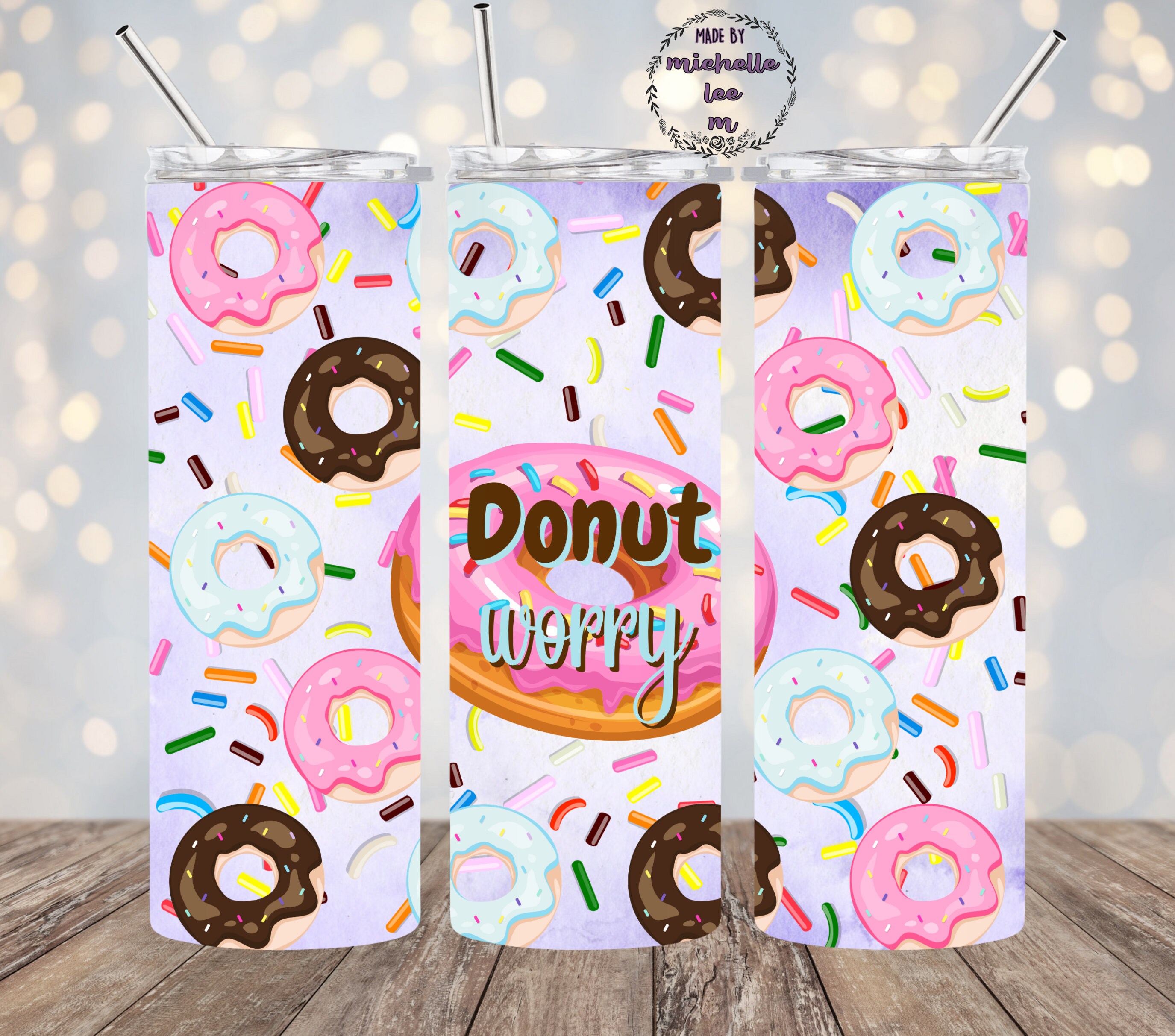 Donut Worry Sprinkles Doughnut Cute Funny Inspirational Quote Saying ...