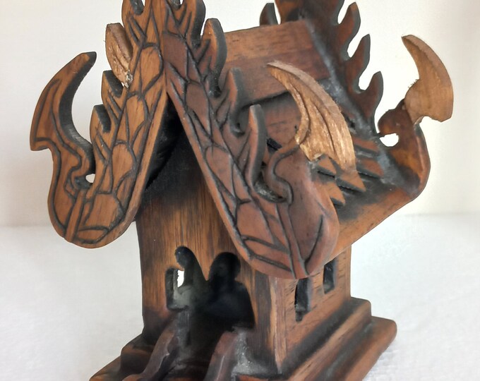 Thai Spirit House Miniature Buddhist Wood Carving for House Temple - Etsy