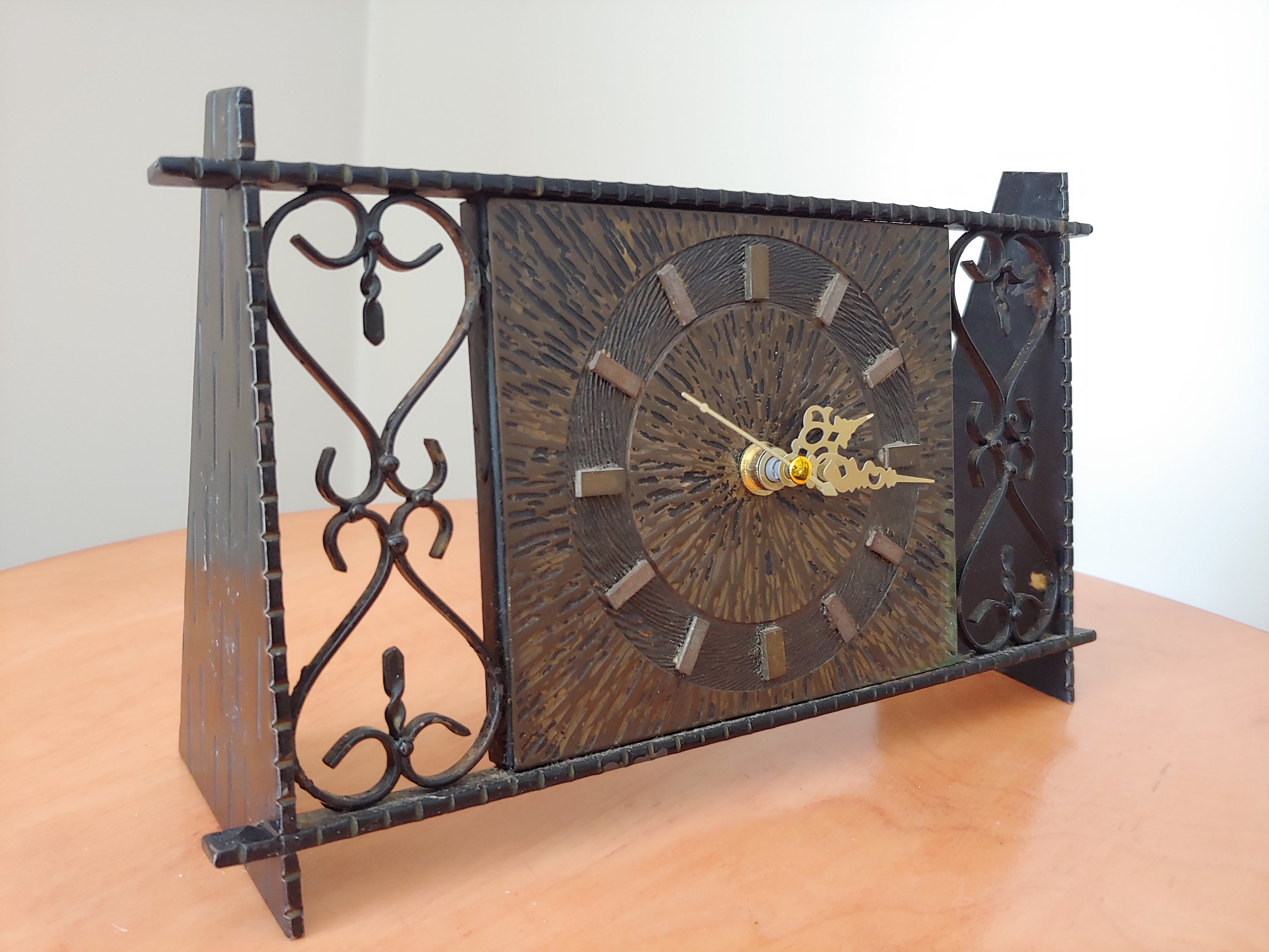 Vintage Wrought Iron Table Clock - Etsy
