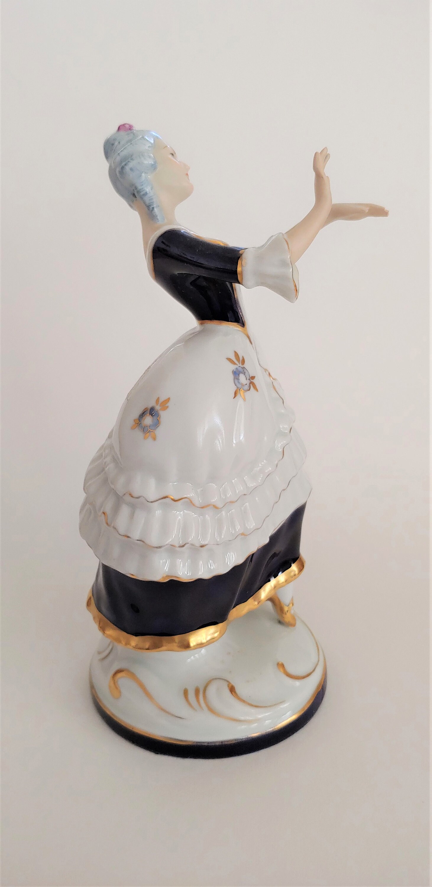 Porcelain Royal Dux Rococo Style Dancing Woman Figurine - Etsy