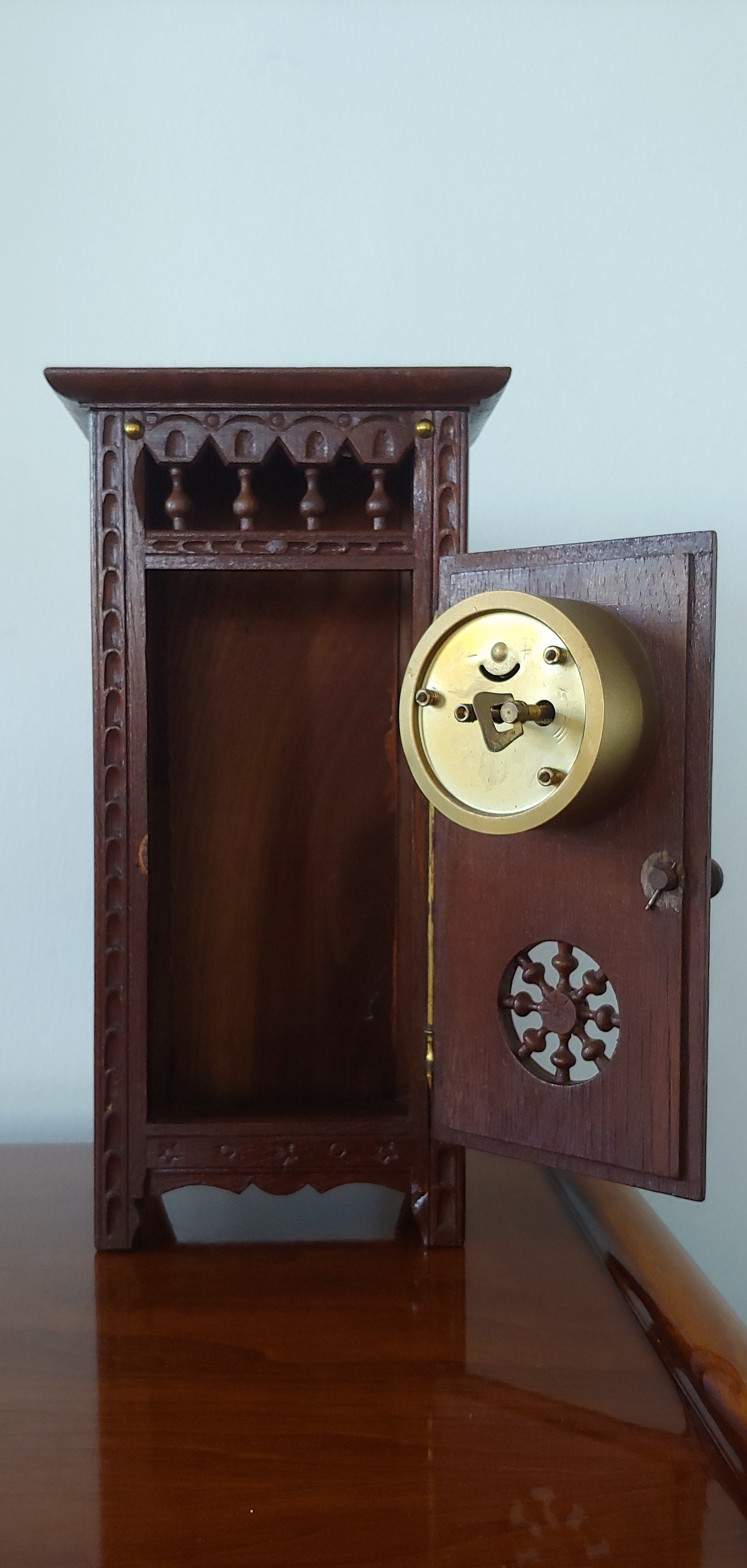 Baduf germany Mechanical Clock french Cut Carved Wooden Dollhouse ...