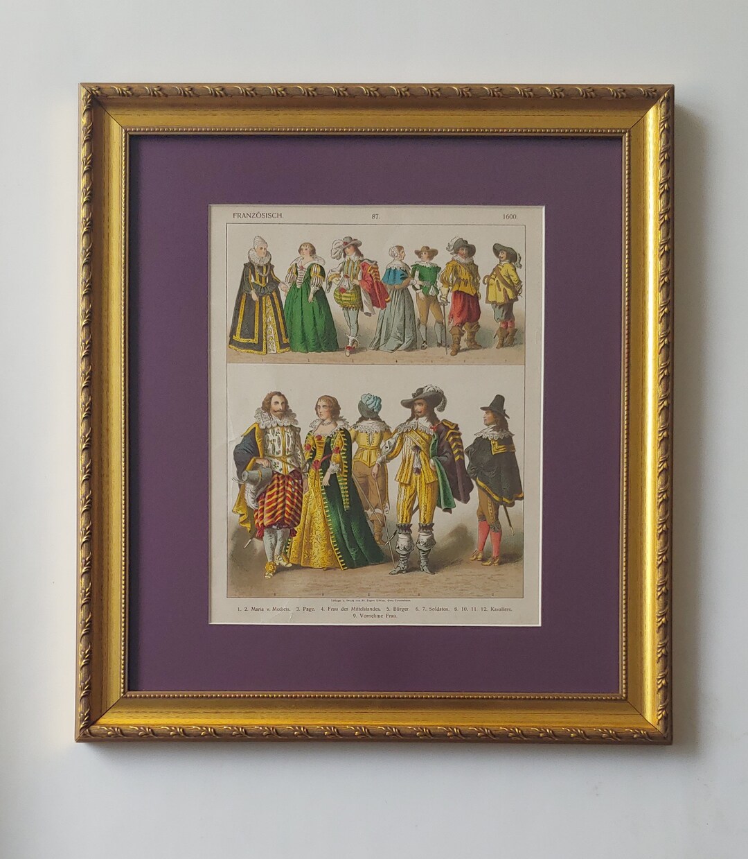 17th Century Historical Costume Lithography Print Wall Decor - Etsy