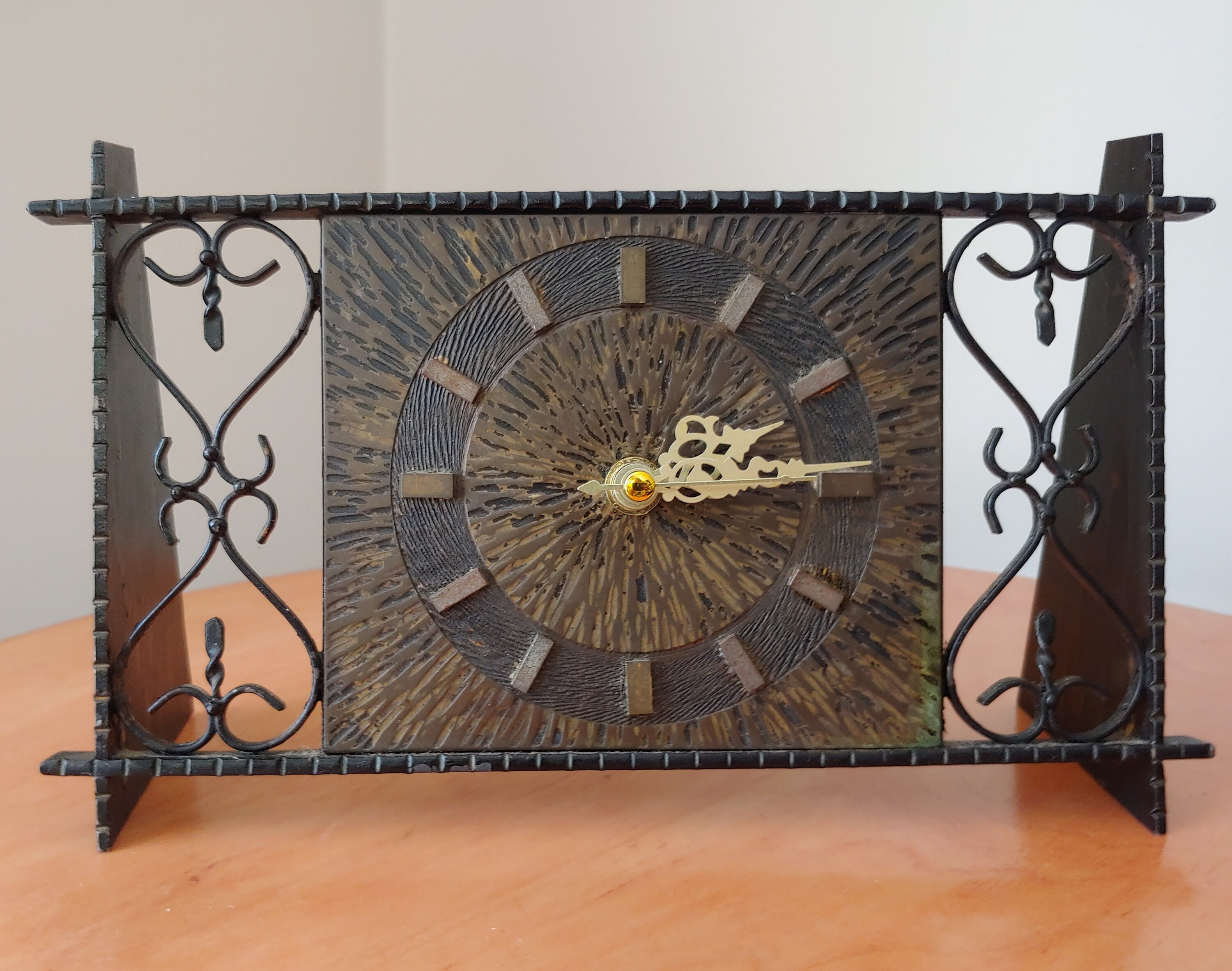 Vintage Wrought Iron Table Clock - Etsy