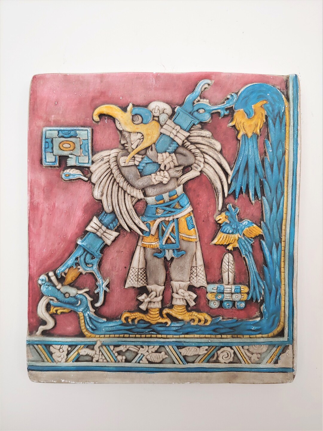 Mayan Eagle Man Mural,wall Decor - Etsy
