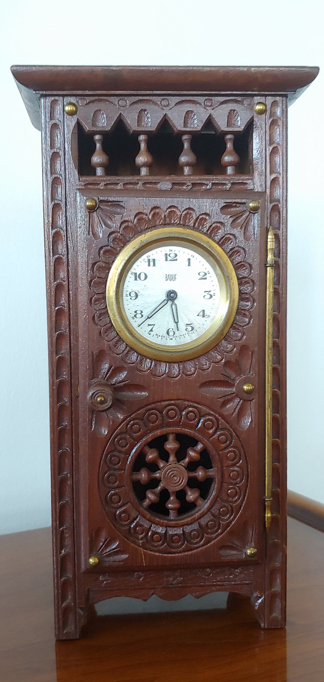 Baduf germany Mechanical Clock french Cut Carved Wooden Dollhouse ...
