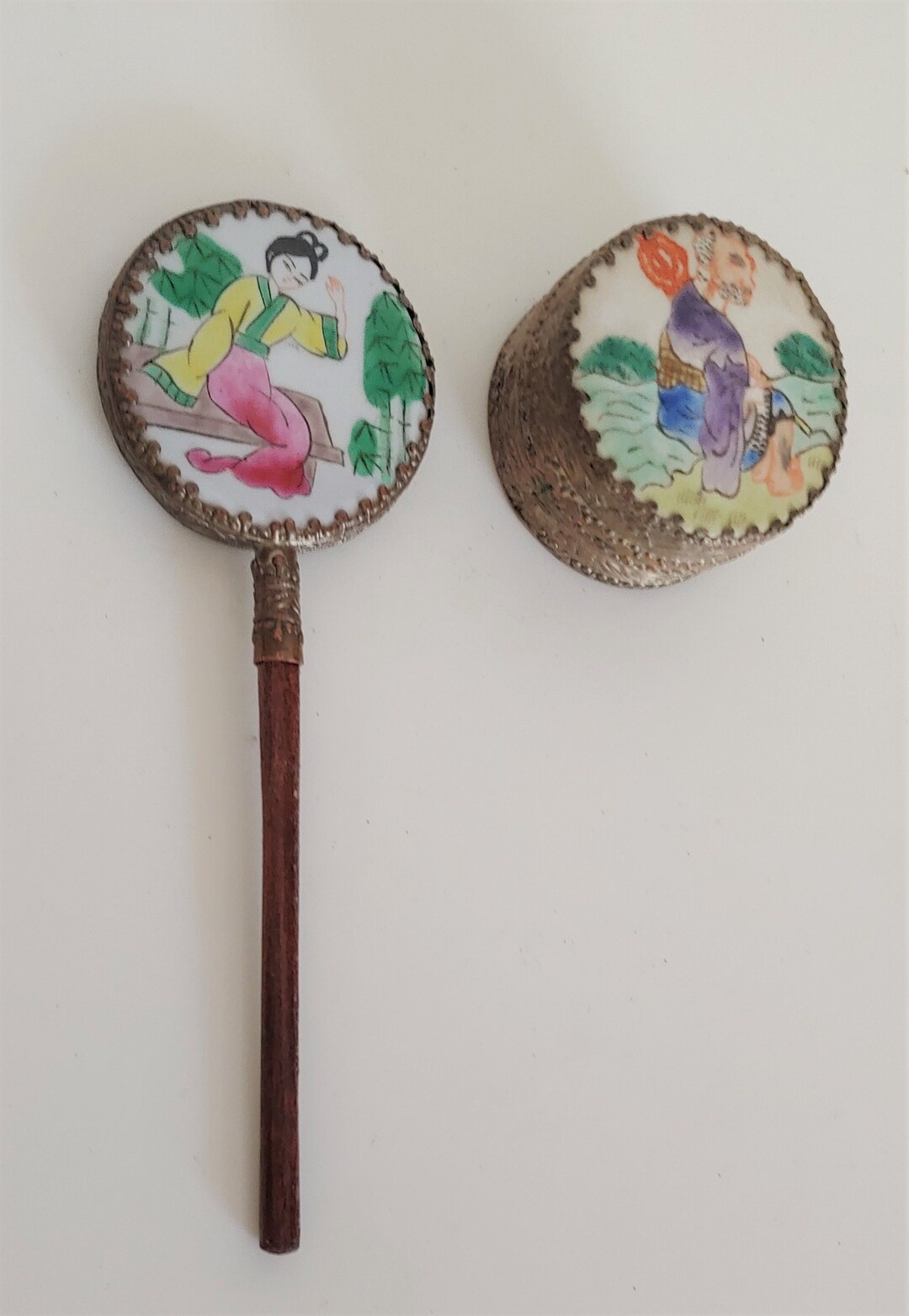 Handmade Old Chinese Hand Mirror and Mirrored Jewelry Box - Etsy
